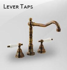 Three Hole Lever Taps English Spout - Metal Lever - Rubbed Bronze / Me ...